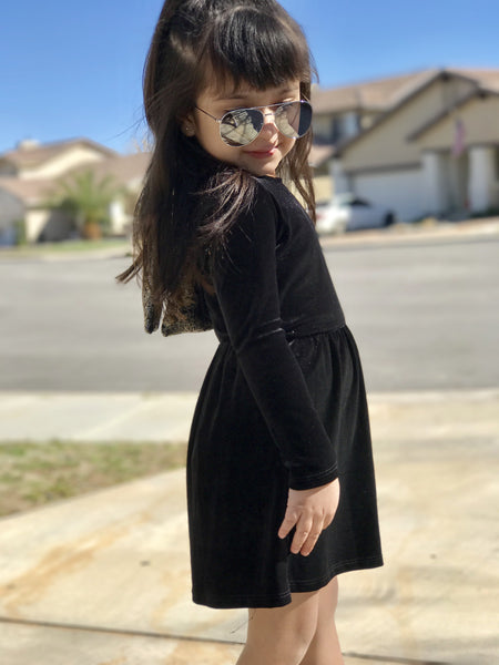 Bow back Black Velvet Dress – Royal Rascals Apparel